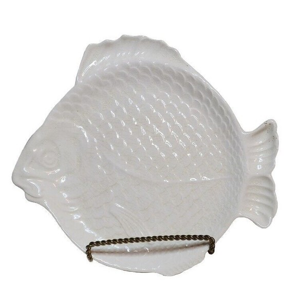 Holland | Dining | Vtg Fish Serving Plate White Glazed Porcelain Platter Holland Mold Replace ...